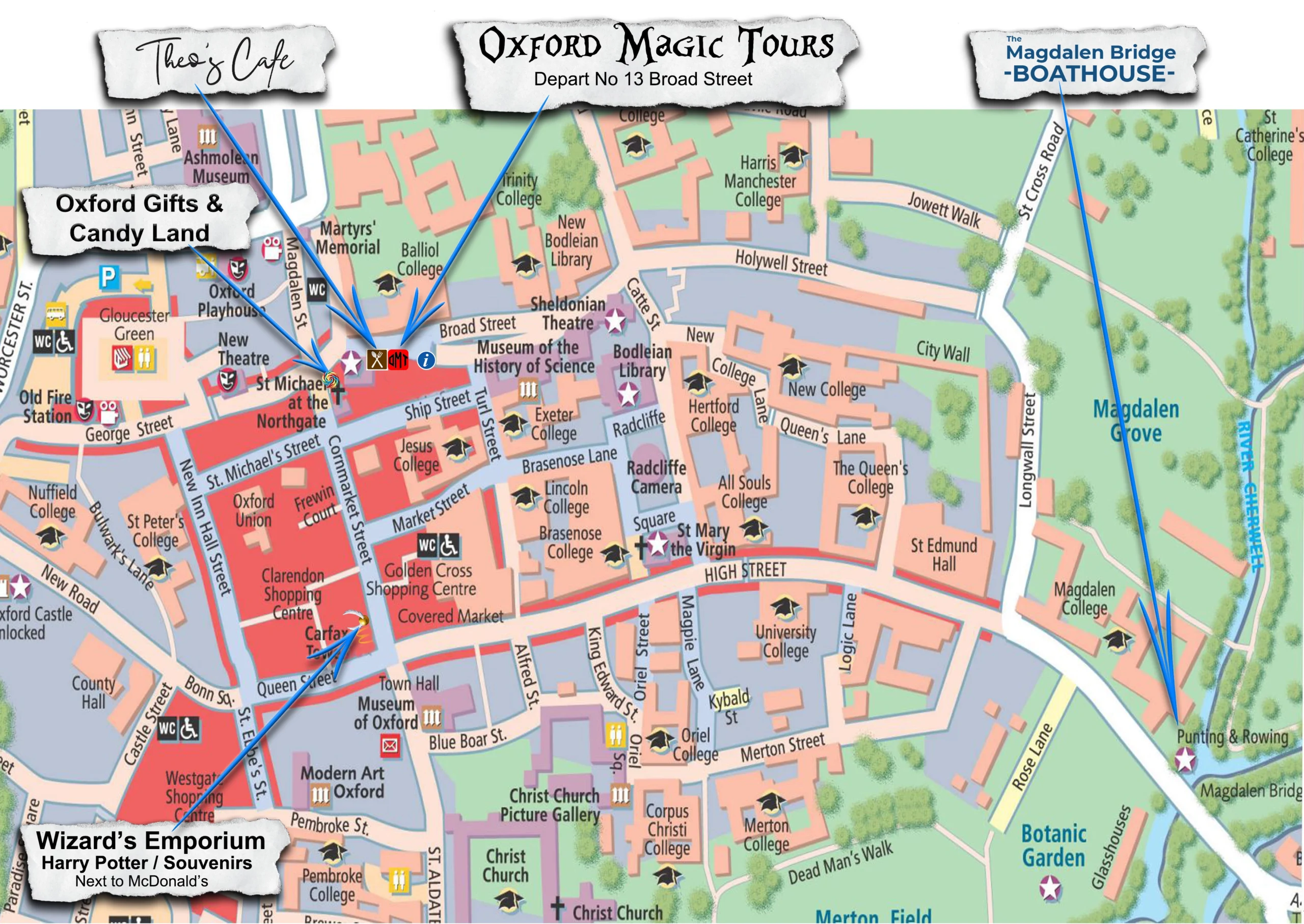 map of oxford city - Walking tours of oxford